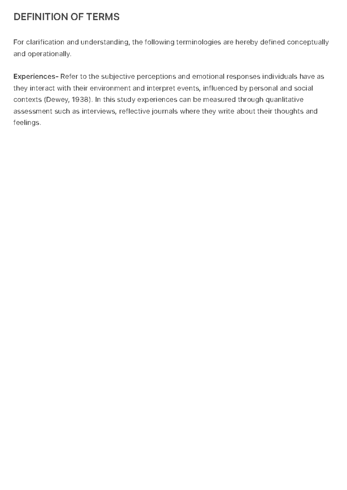 Definition OF Terms - research - DEFINITION OF TERMS For clarification ...