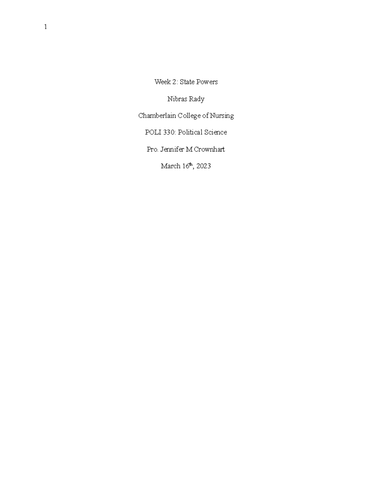 Week 2- State Powers - RUA week 2 - Week 2: State Powers Nibras Rady ...