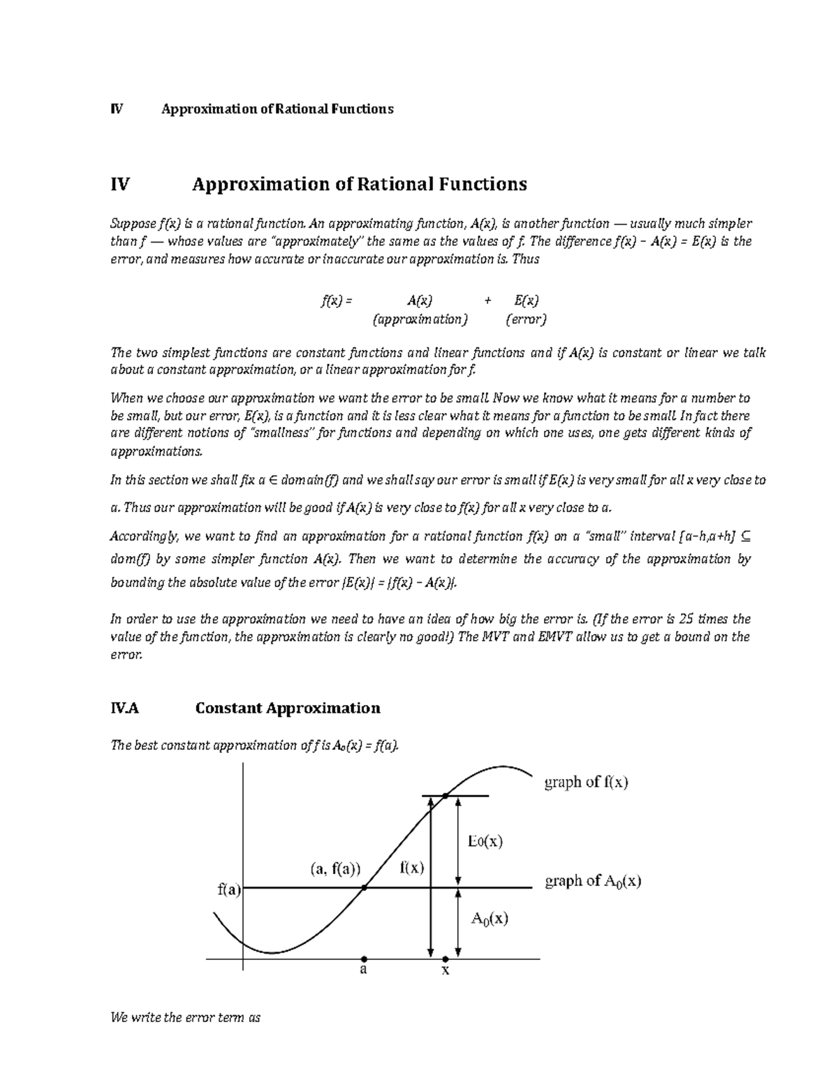 Approximation of fraction - IV Approximation of Rational Functions IV Approximation of Rational ...