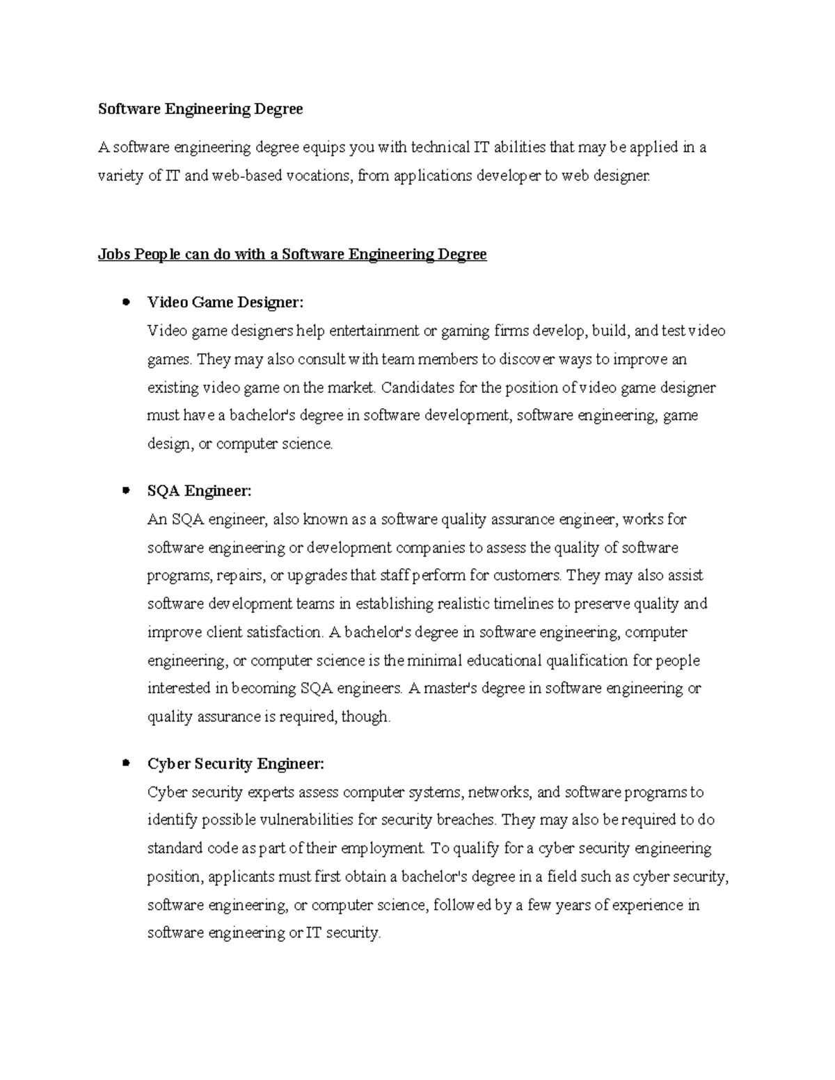 Jobs for Software Engineers - Software Engineering Degree A software ...