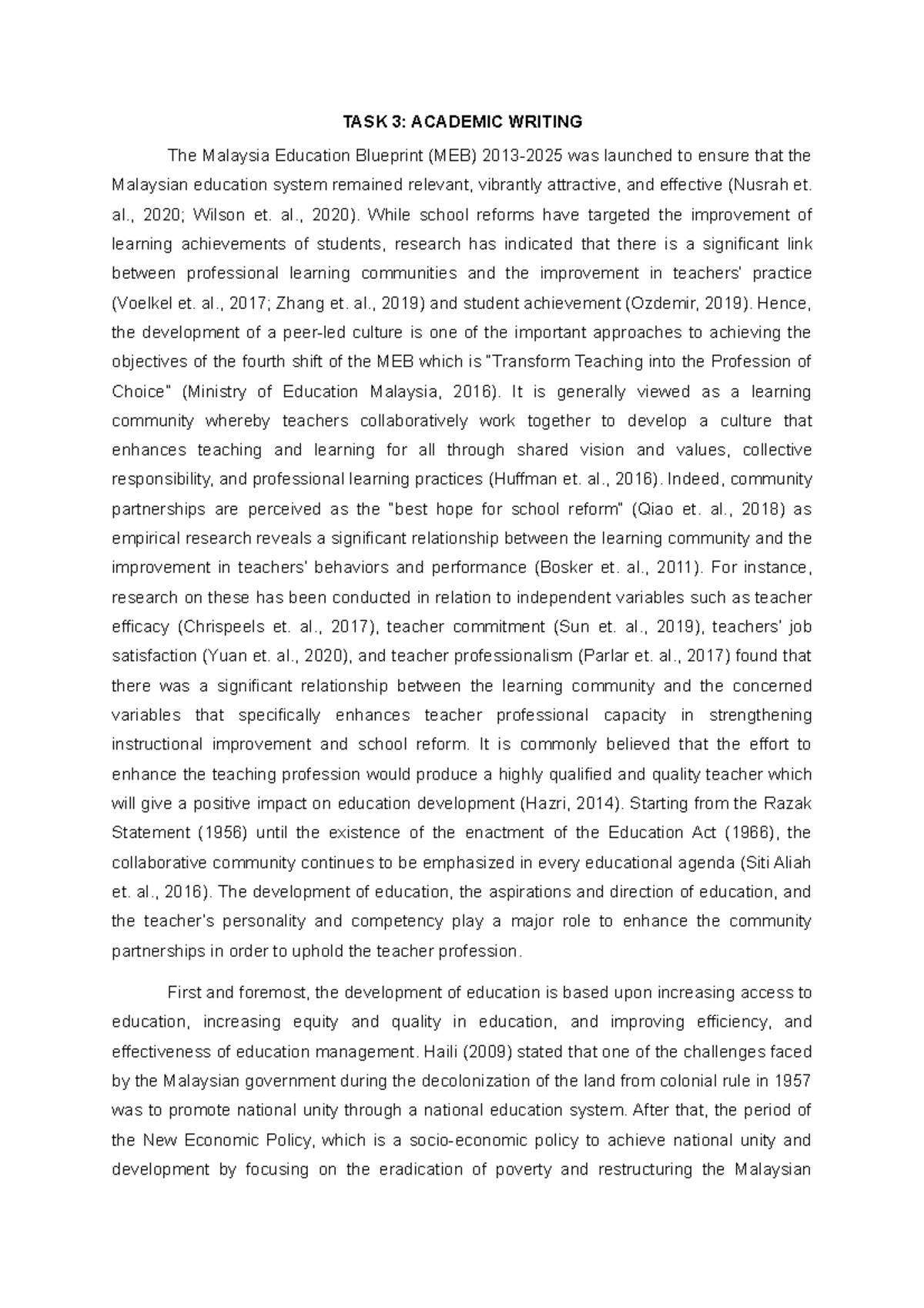 Academic Writing - coursework written assignment - TASK 3: ACADEMIC ...
