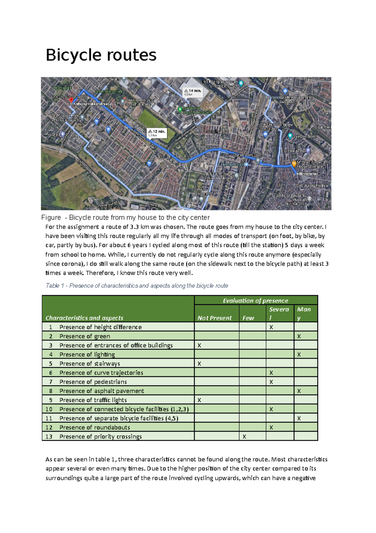 Assignment 3 Transport Engineering - Bicycle routes For the assignment ...
