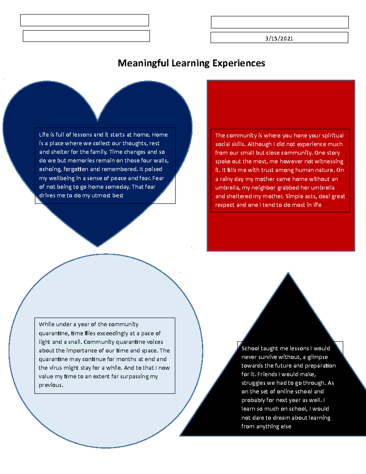 Meaningful Learning Experiences Meaningful Learning Experiences 3 15