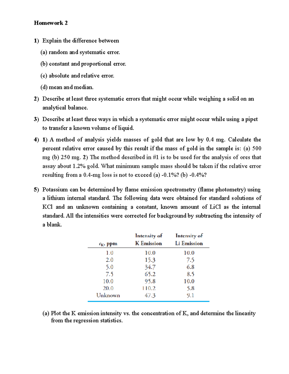 Homework 2 chem - Homework 2 1) Explain the difference between (a ...
