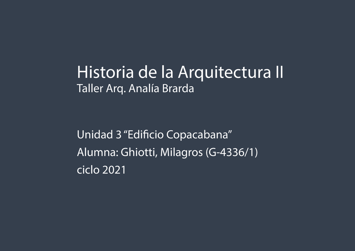 Edificio copacabana resumen historia de la arquitectura - Historia de la Arquitectura II Taller ...