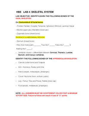Lab 5 Muscular System - HBS LAB 5: MUSCULAR SYSTEM Major function of muscles in our body are ...