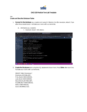DAD220 Module Four Activity - DAD 220 Module Four Major Activity ...