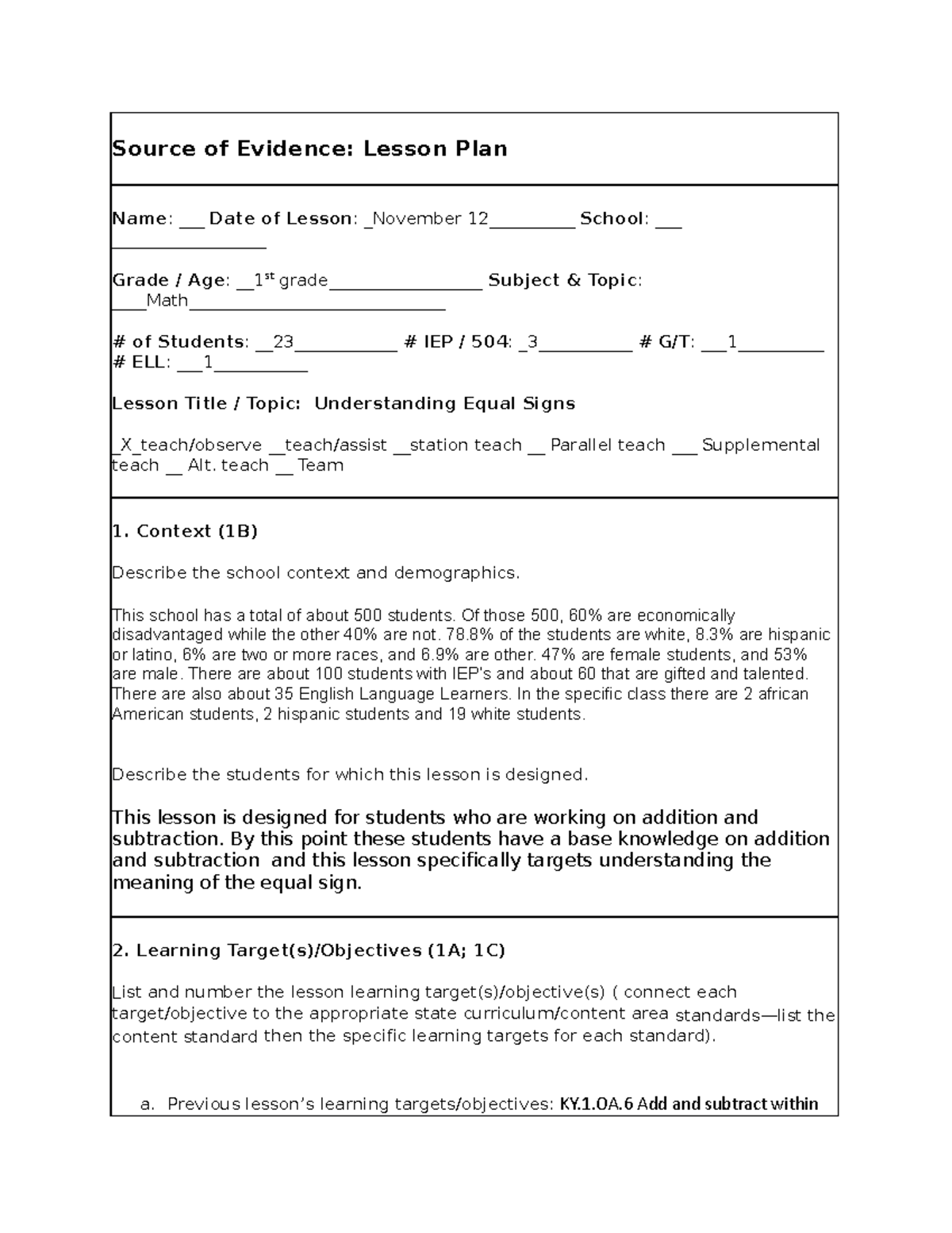 EMS lesson plan - Source of Evidence: Lesson Plan Name: ___ Date of ...
