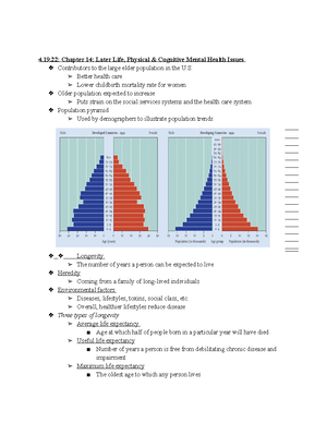 Note taking PSY 221 4 26 - Lifespan development lecture notes - End of ...