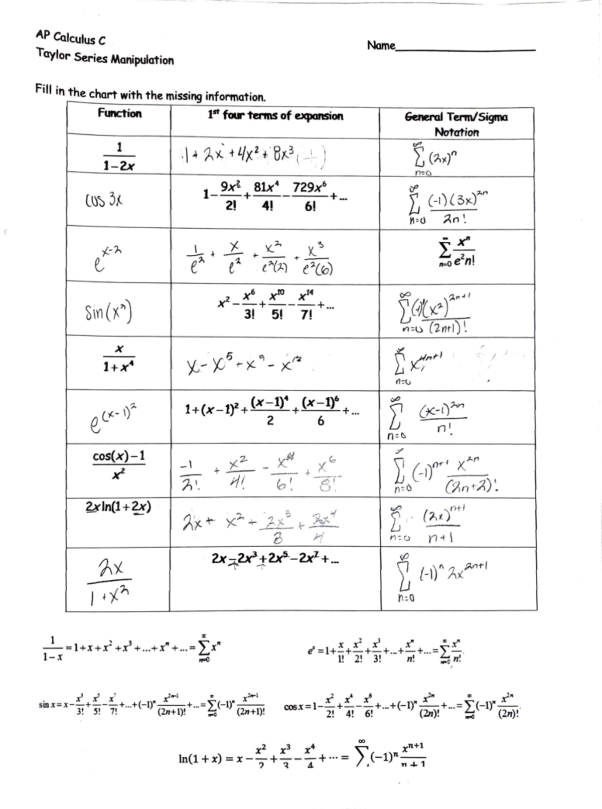 Worksheet- April 2019- Basic Integrals- Fun practice - AP Calculus c ...