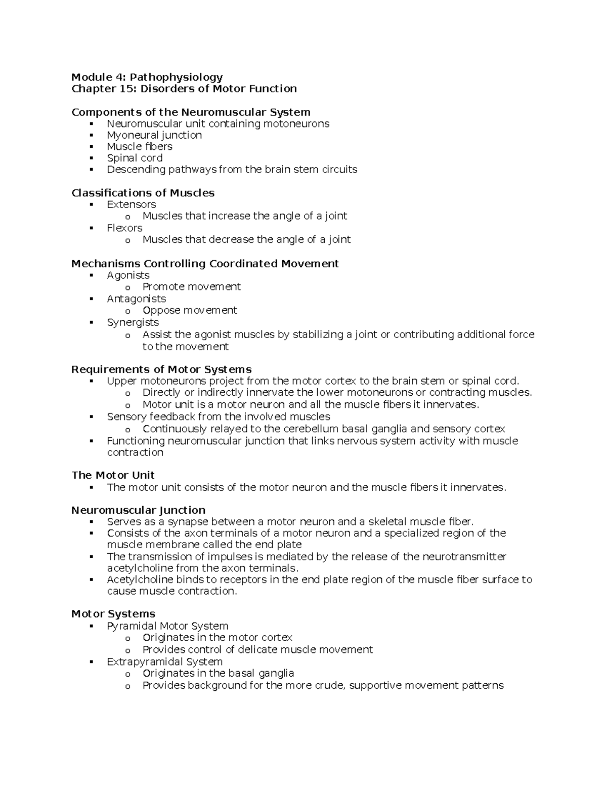 Ch15Notes - Dr.Doak Nursing Patho - Module 4: Pathophysiology Chapter ...