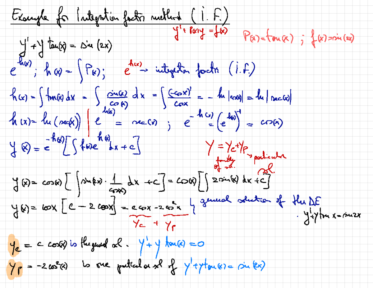 Lecture 04 for engr 213 - Example for Integration facts method ( I. F ...