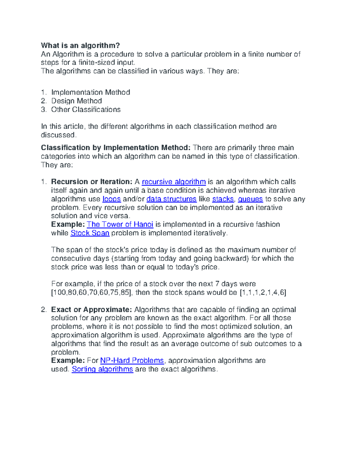 Type Of Algorthims Type Of Algorithms What Is An Algorithm An 2356