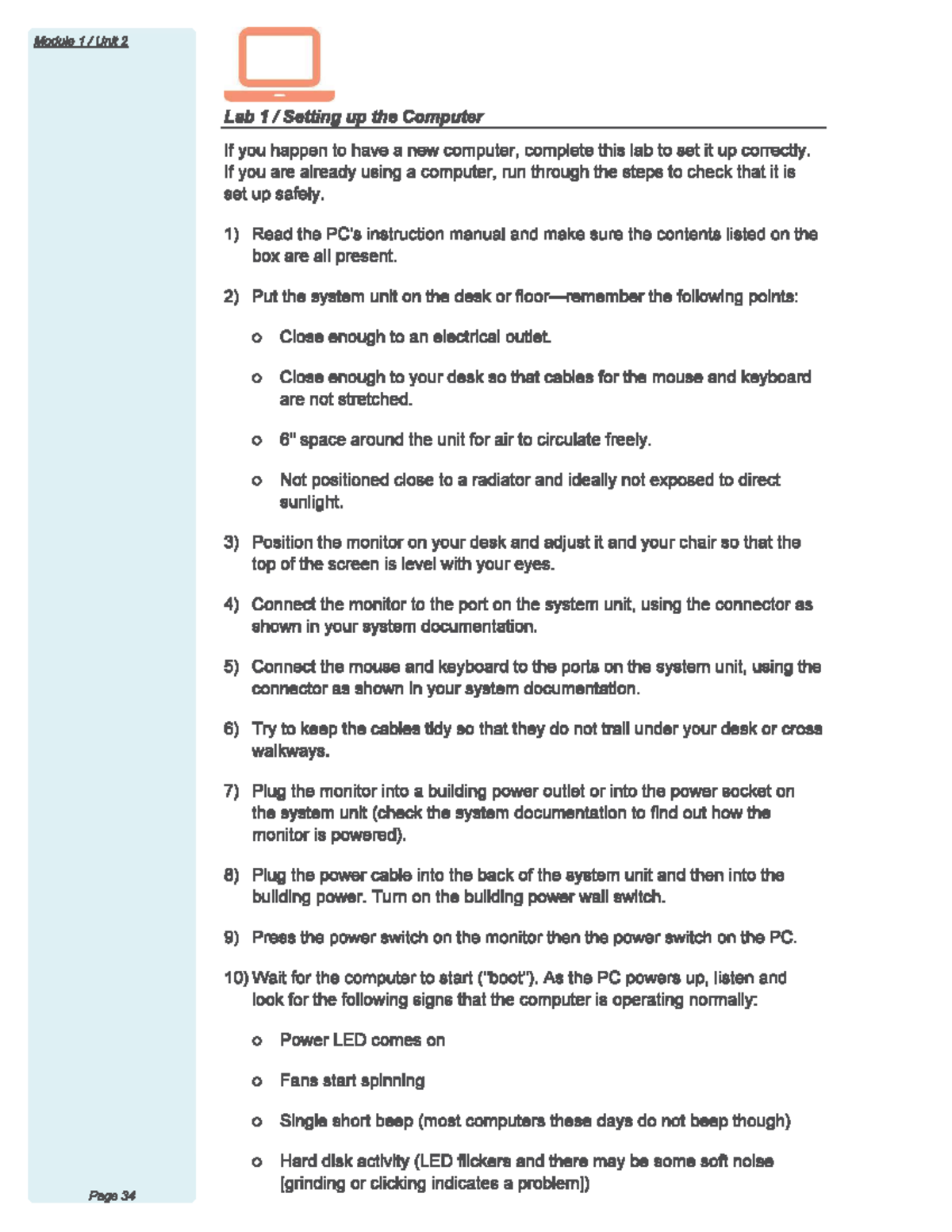 ITFPlus(FC0-U61)-Module 1 Unit2-LE1 - Module Unit 2 Lab 1 Setting up ...