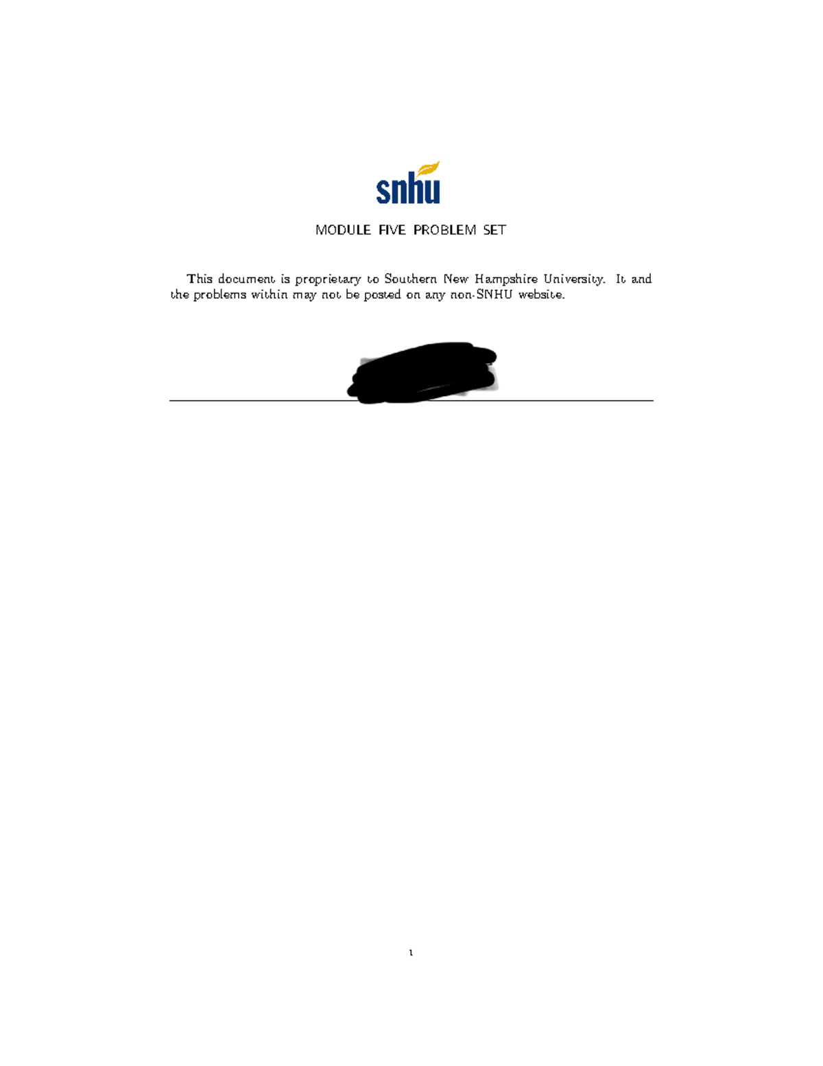 Module 5 Assignment Problem Set Final Module Five Problem Set This Document Is Proprietary To 6974