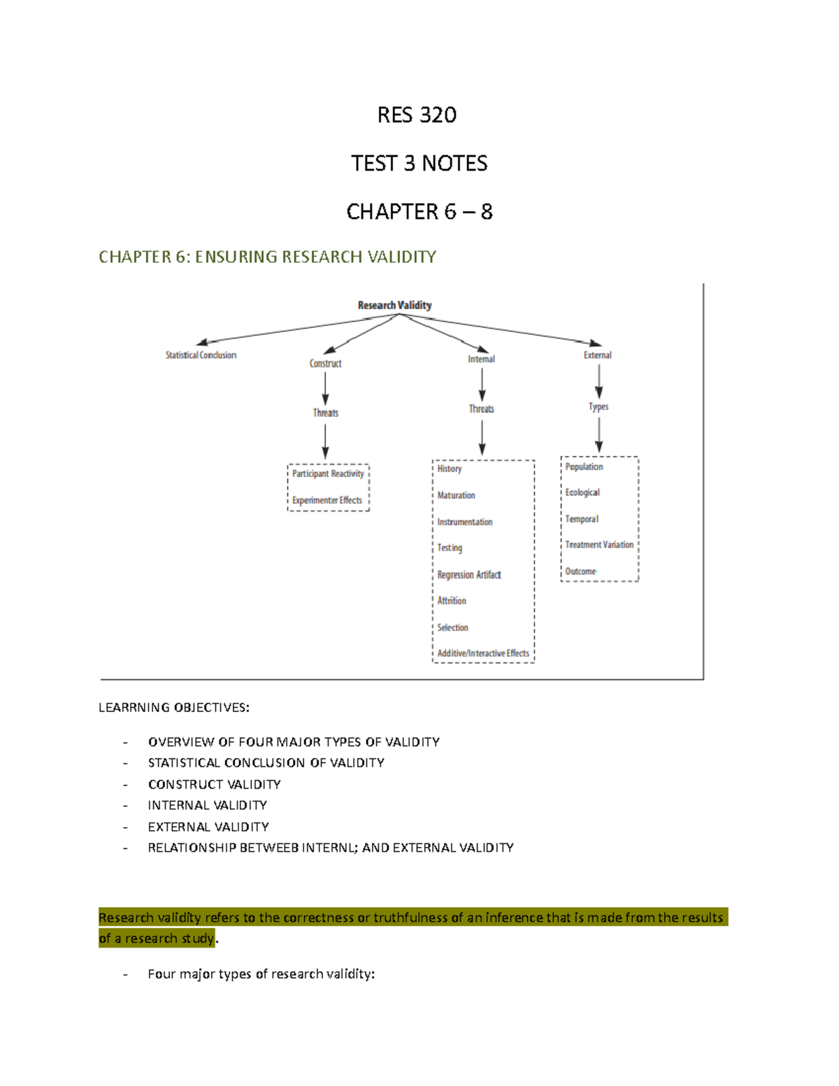RES 320 test 3 notes - Detailed summaries - RES 320 TEST 3 NOTES ...