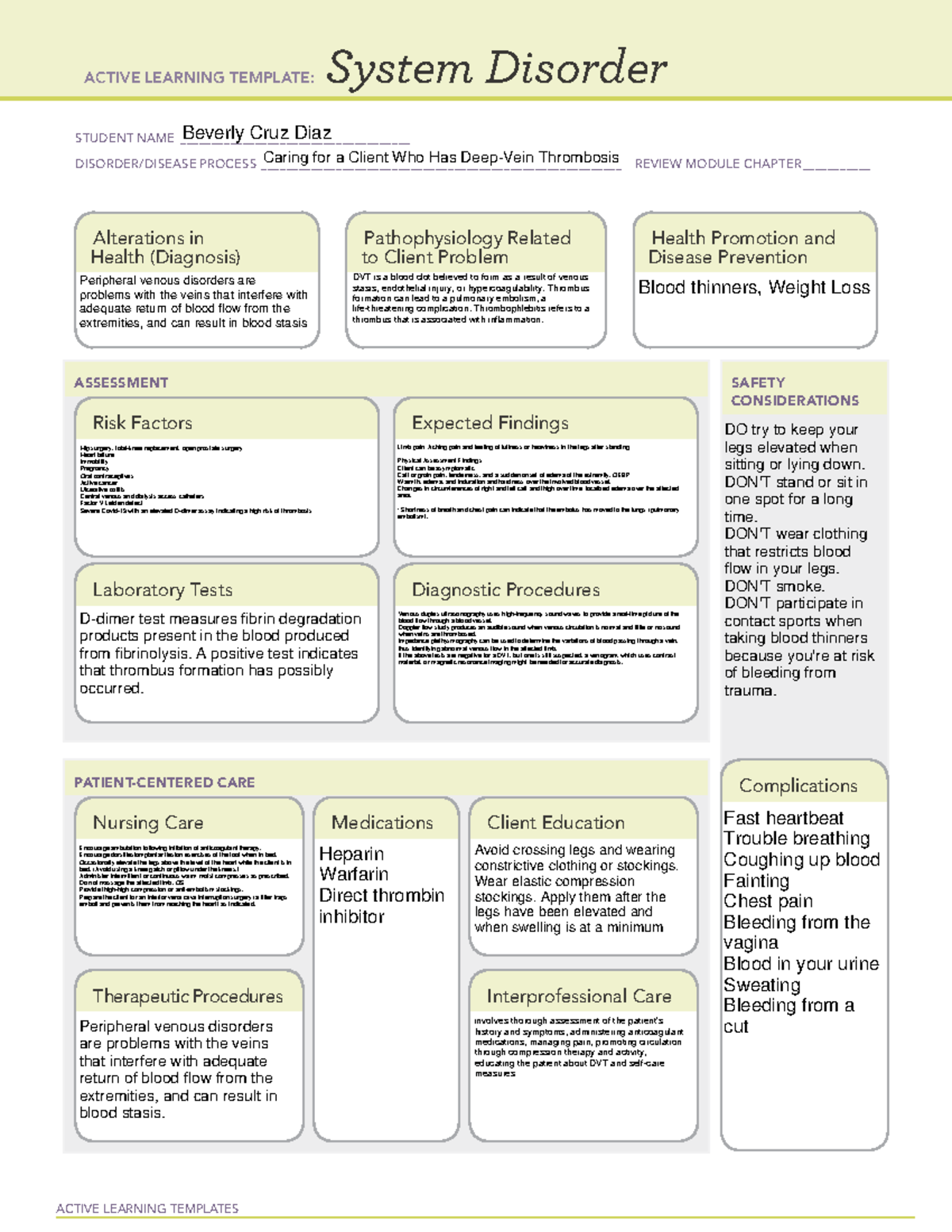 Physiological Adaptation - ACTIVE LEARNING TEMPLATES System Disorder ...