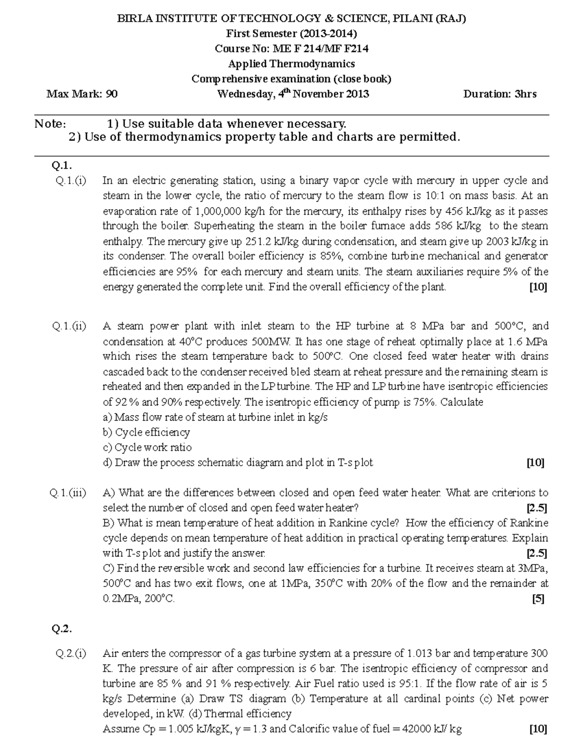 ME F214 1084 C 2013 2 - eeffff - BIRLA INSTITUTE OF TECHNOLOGY ...