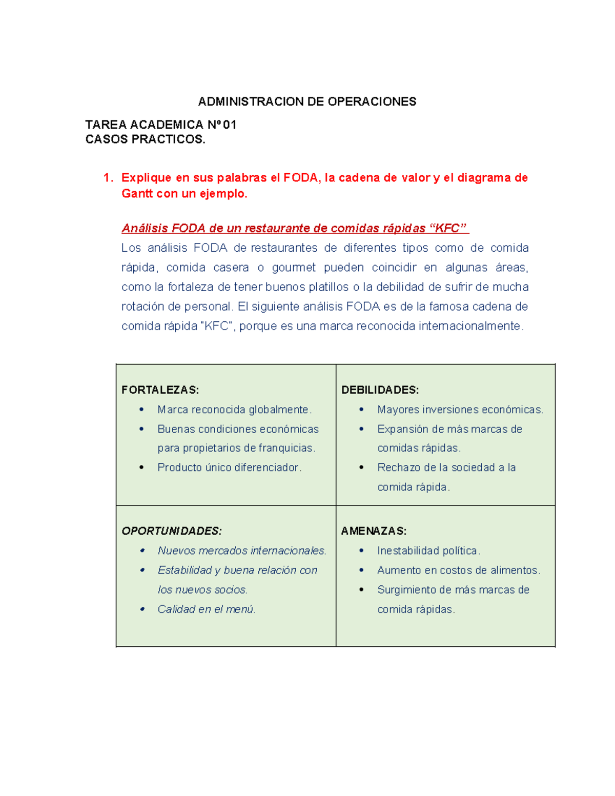 Administracion DE Operaciones Tarea ACAD - ADMINISTRACION DE OPERACIONES TAREA ACADEMICA Nº 01 ...