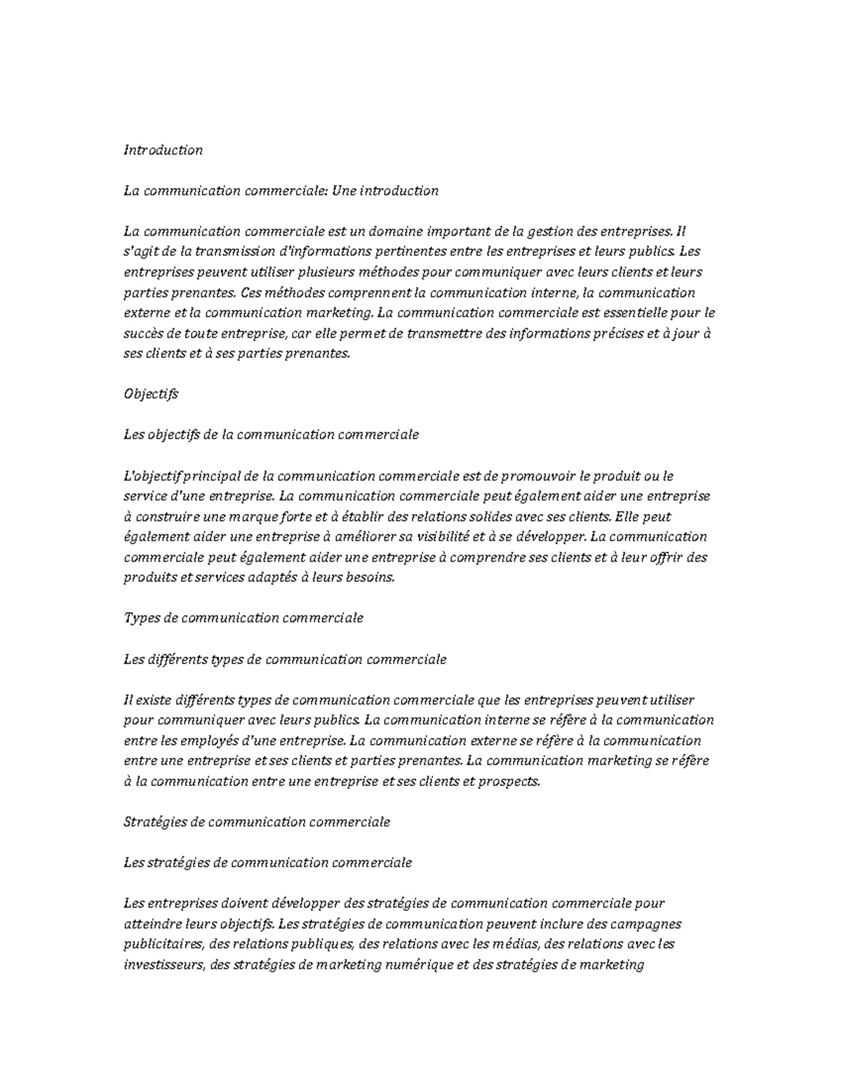 Business Communication Study Notes - Introduction La communication ...