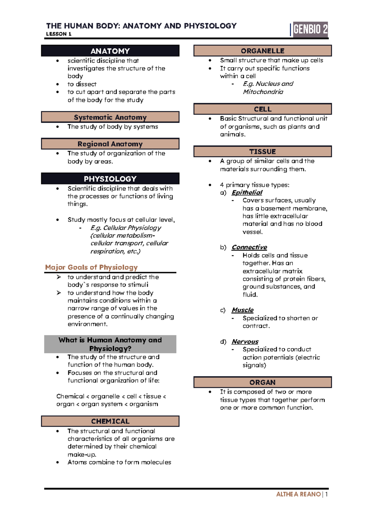 Genbio-reviewer-1 - Reviewer - |Genbio 2 THE HUMAN BODY: ANATOMY AND ...