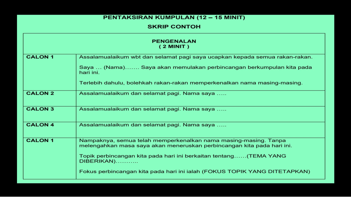 Contoh Skrip - Bahasa melayu - Studocu