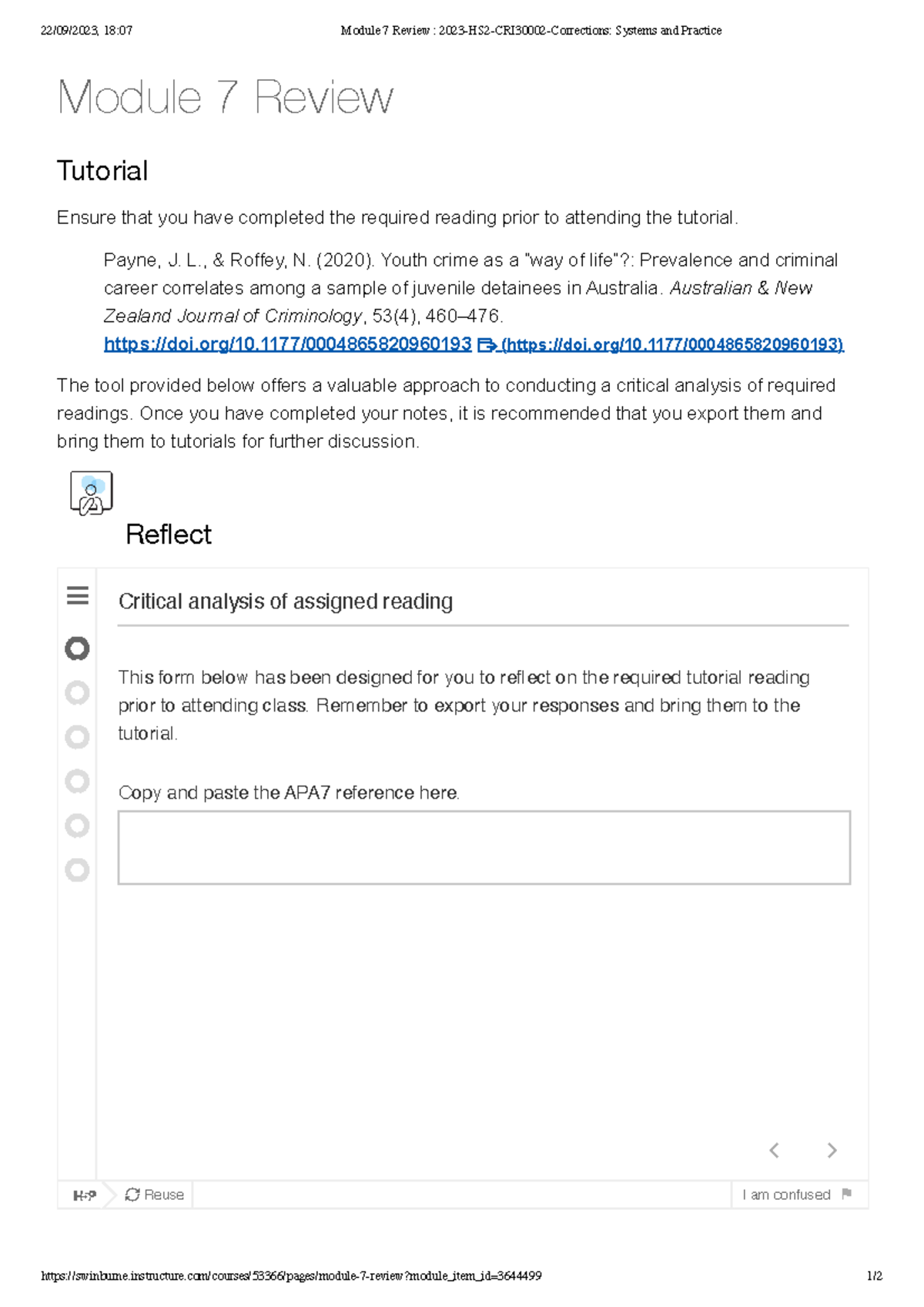 Module 7 Review 2023-HS2-CRI30002-Corrections Systems and Practice ...