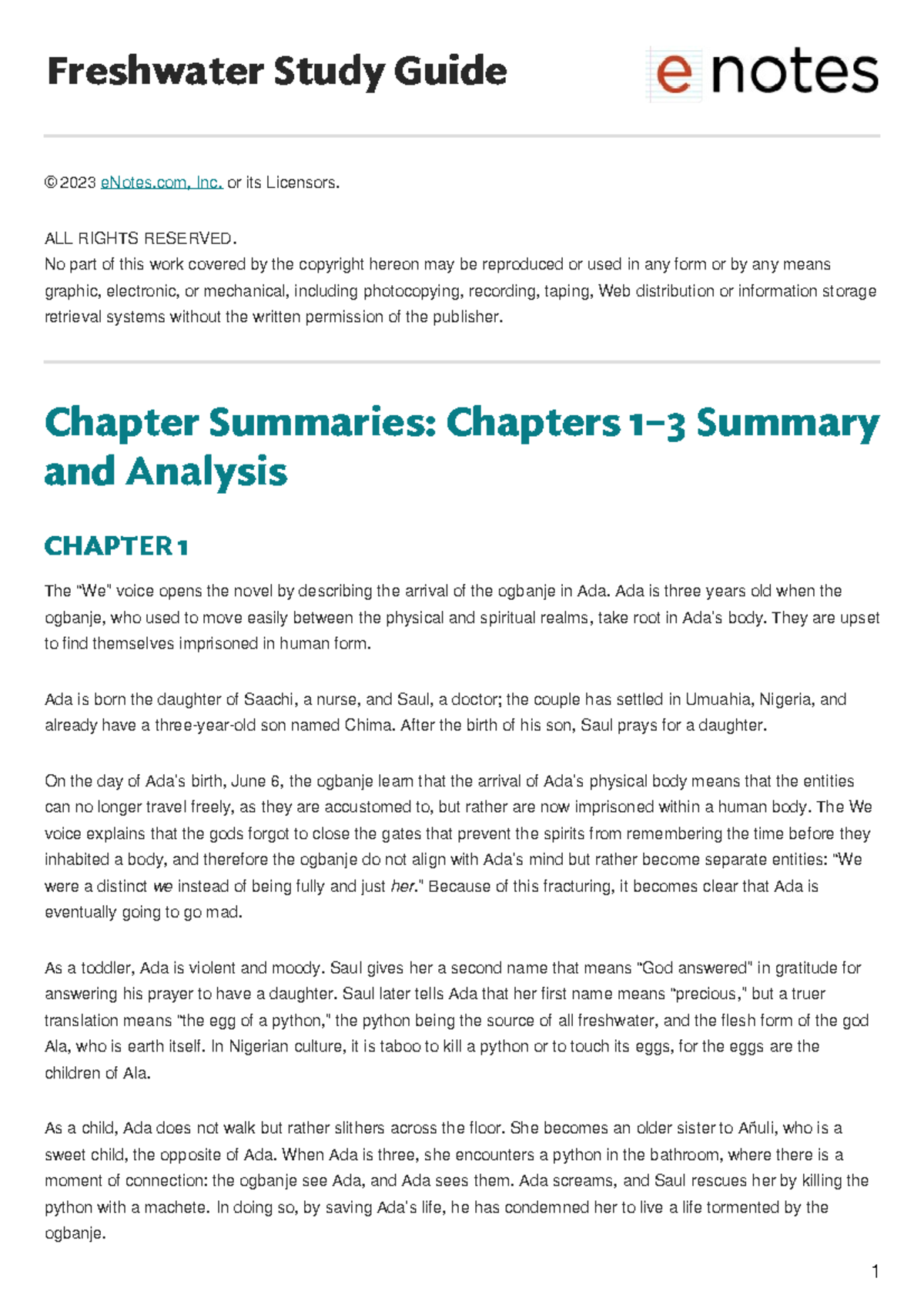 Freshwater Chapter Summaries - Freshwater Study GuideFreshwater Study ...
