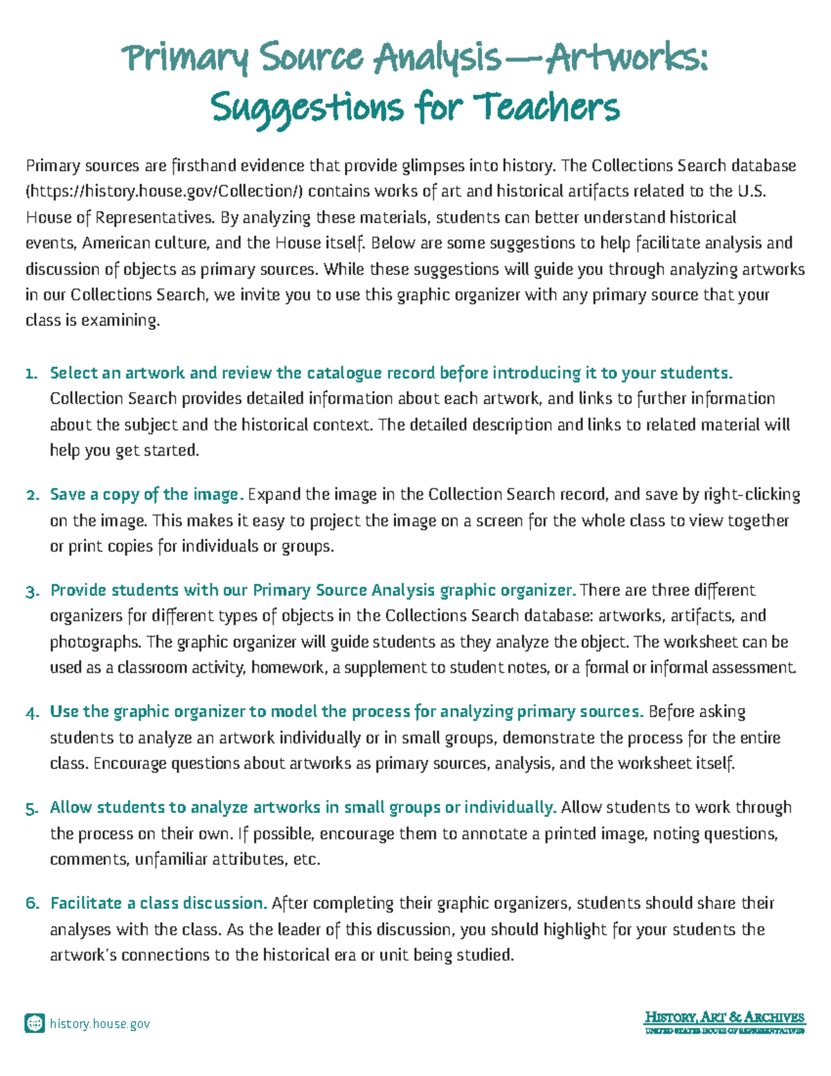 Artwork Analysis Worksheet and Guide - Primary Source AnalysisPrimary ...