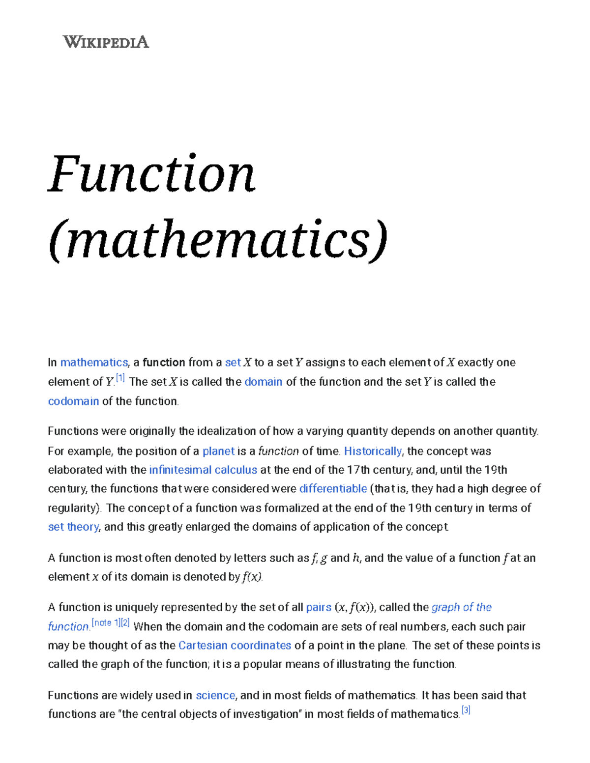 Function (mathematics) - WikipediaWhat happens if we graph both f and f ...
