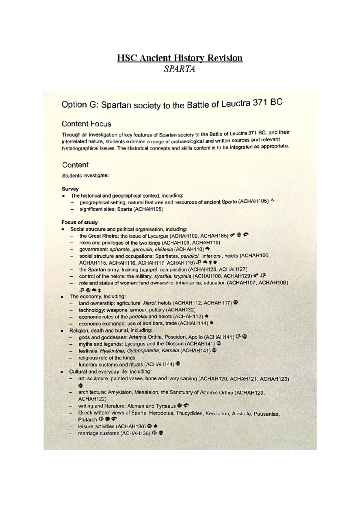 Sparta - HSC Ancient History Revision - HSC Ancient History Revision ...