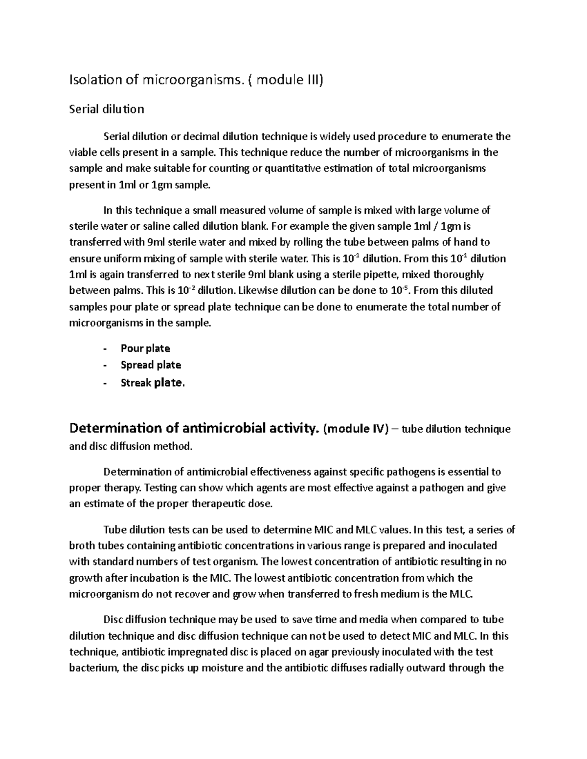 Isolation of microorganisms notes - Isolation of microorganisms ...