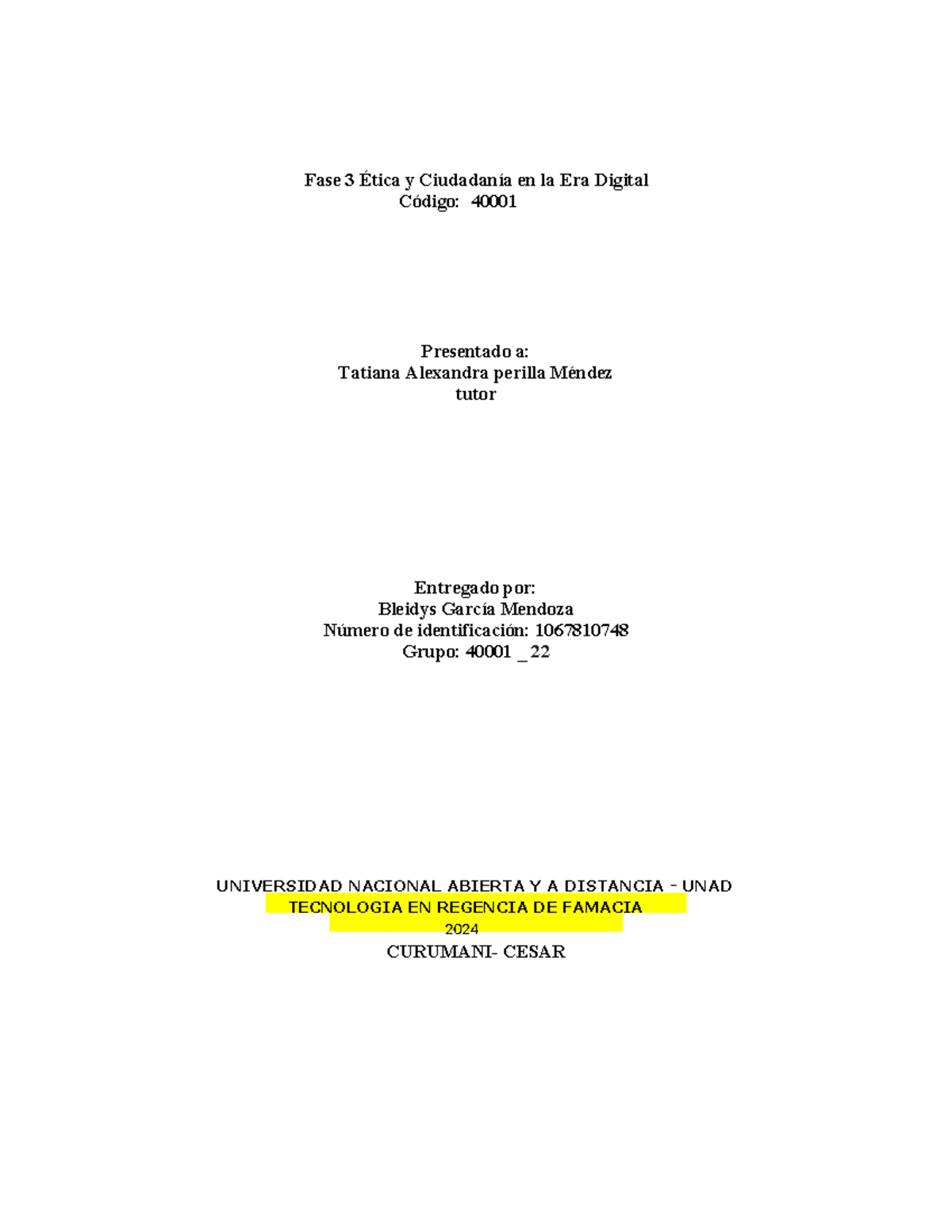 Fase 3 bleidys liliana garcia mendoza grupo 22 - Bioestadística - Fase ...