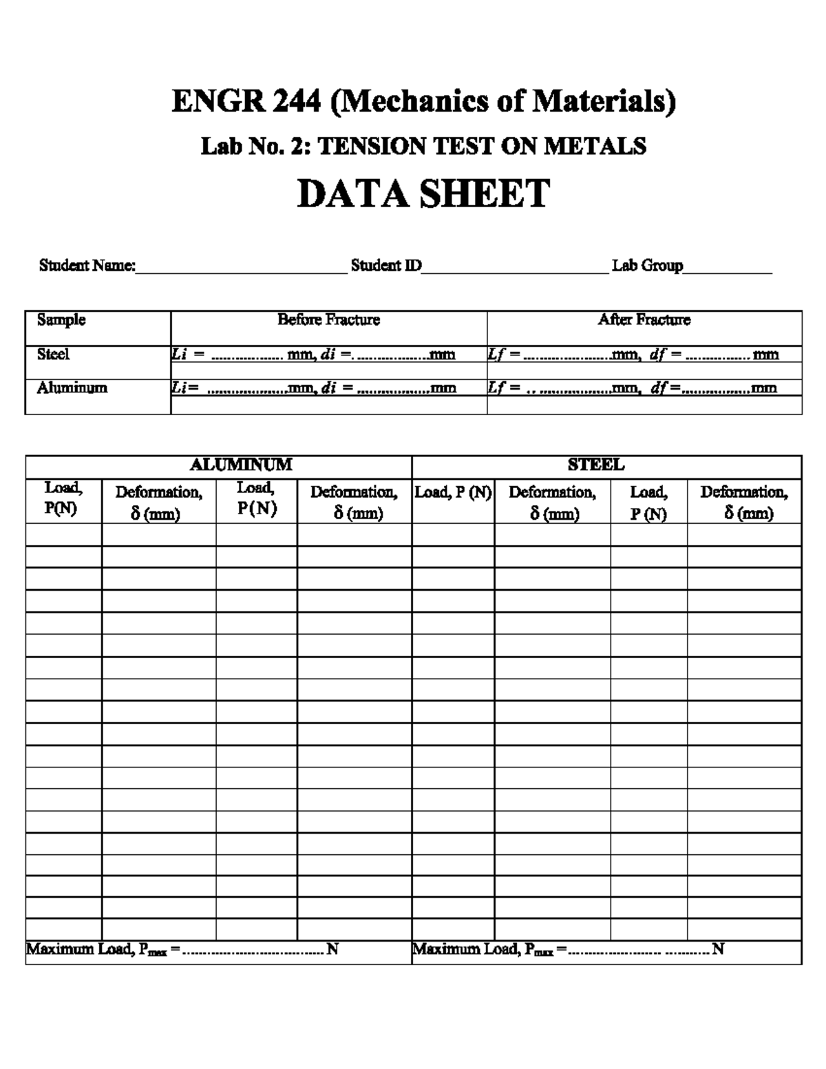Lab Data Sheets - Lab - Poli 244 - Studocu