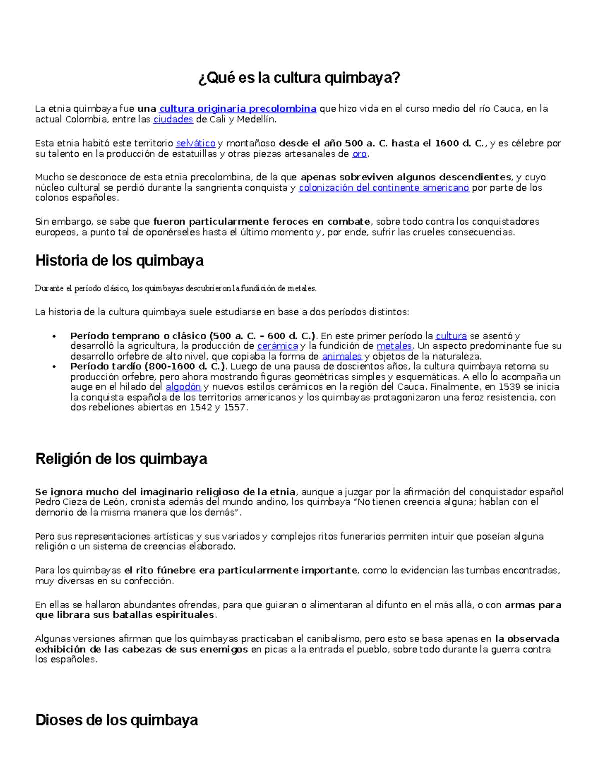 Cultura Quimbaya - dele - ¿Qué es la cultura quimbaya? La etnia ...