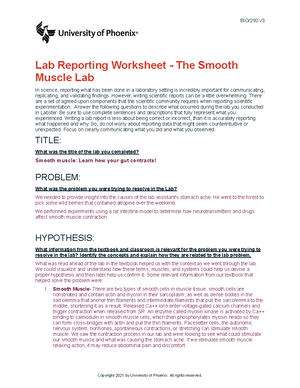 5555bio290 v3 wk5 the smooth muscle lab report - BIO/290 v Lab Reporting Worksheet - The Smooth ...