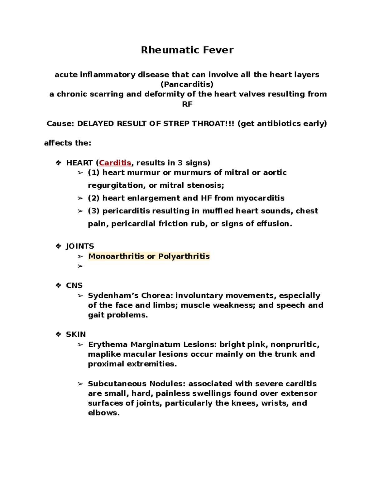 Rheumatic Fever - Rheumatic Fever acute inflammatory disease that can ...