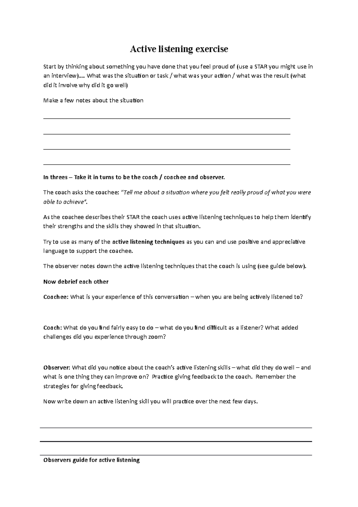 Activity 4 How to: Active listening OLET1115 - Active listening ...