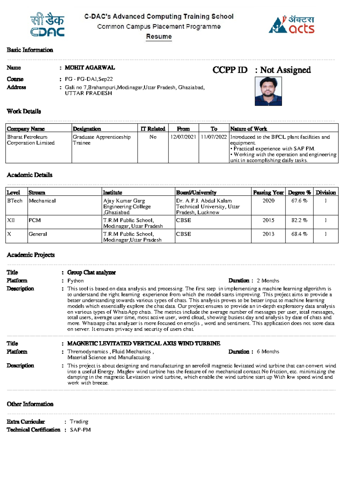 Natural language processing - Basic Information Name : MOHIT AGARWAL ... Natural language processing - Basic Information Name : MOHIT AGARWAL ...