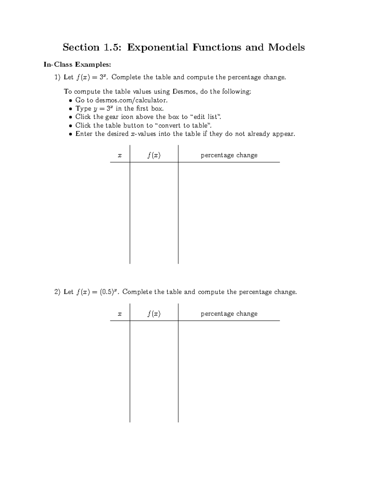 Section 1.5 - Activity - exam practice on intervals and concavity ...