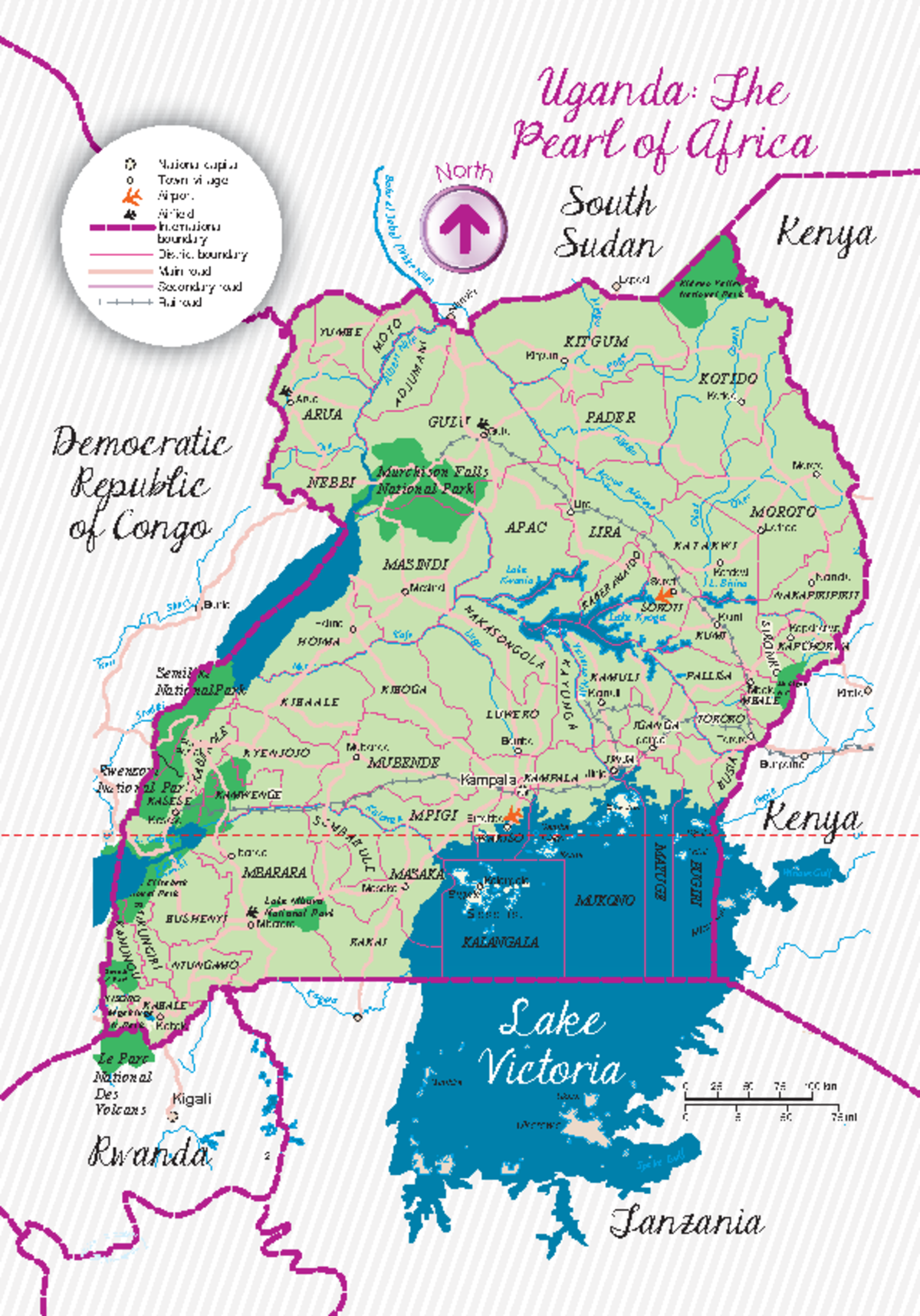 Map-of-Uganda - WORK - Jinja Kalangala Bombo Entebbe Lira Gulu Moroto ...