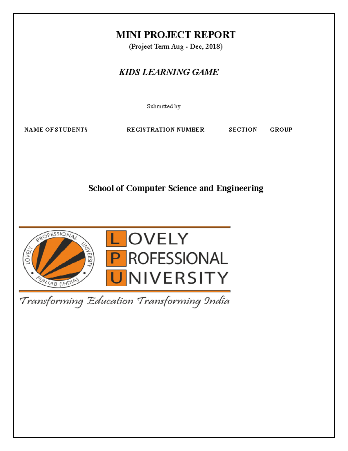 Report-Sample - poiu - NAME OF STUDENTS MINI PROJECT REPORT (Project ...