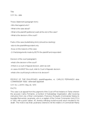 People vs. Geronimo - Case digest - FACTS: Geronimo, a member of the ...