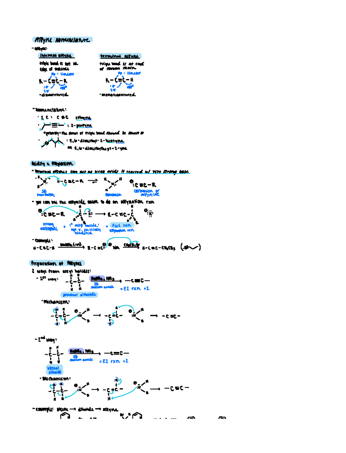 Alkynes - everything you need to know! - Allyne Nonrunciature internal ...
