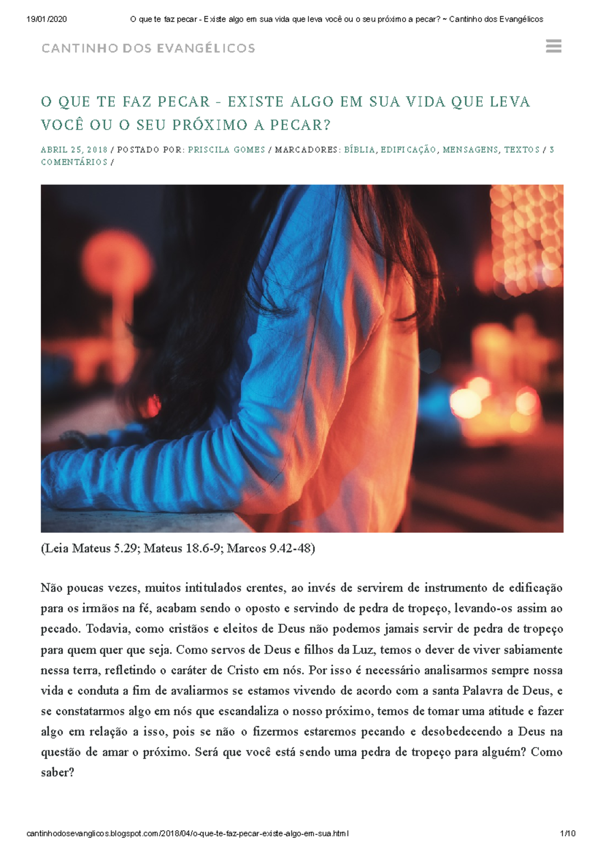 O que te faz pecar - Existe algo em sua vida que leva você ou o seu ...