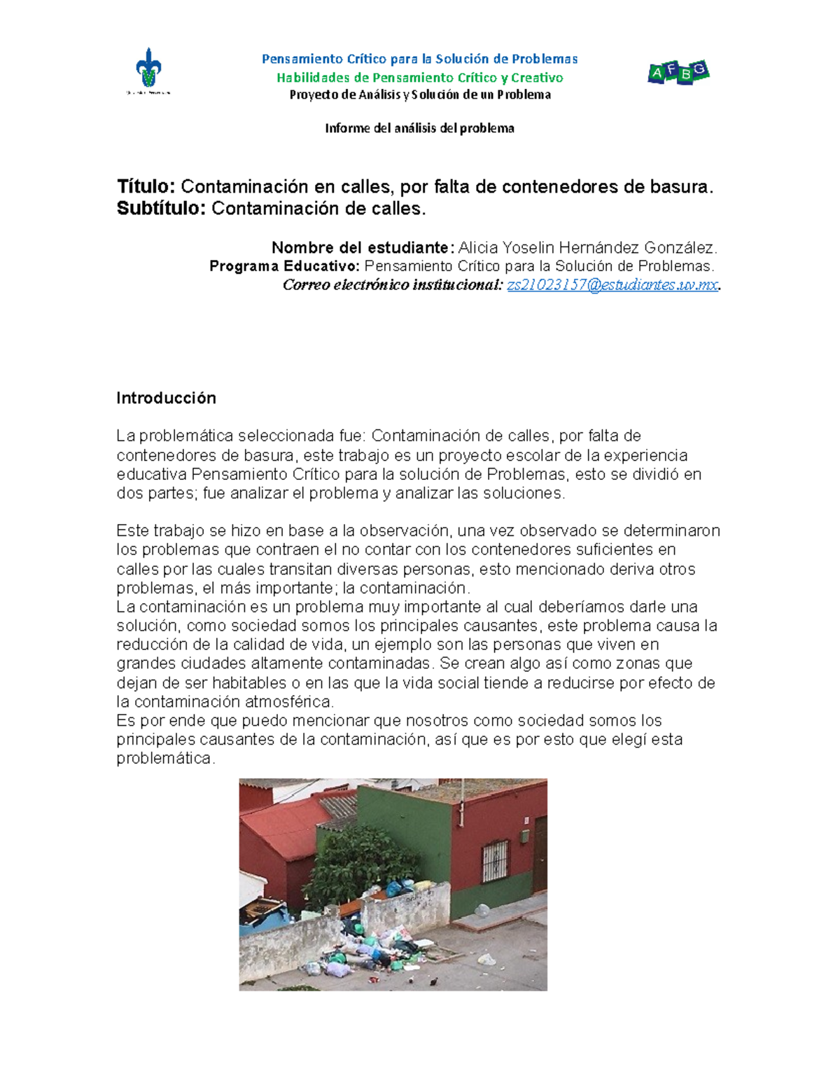 A09 guía análisis problema v3.5 a - Habilidades de Pensamiento Crítico y Creativo Proyecto de ...