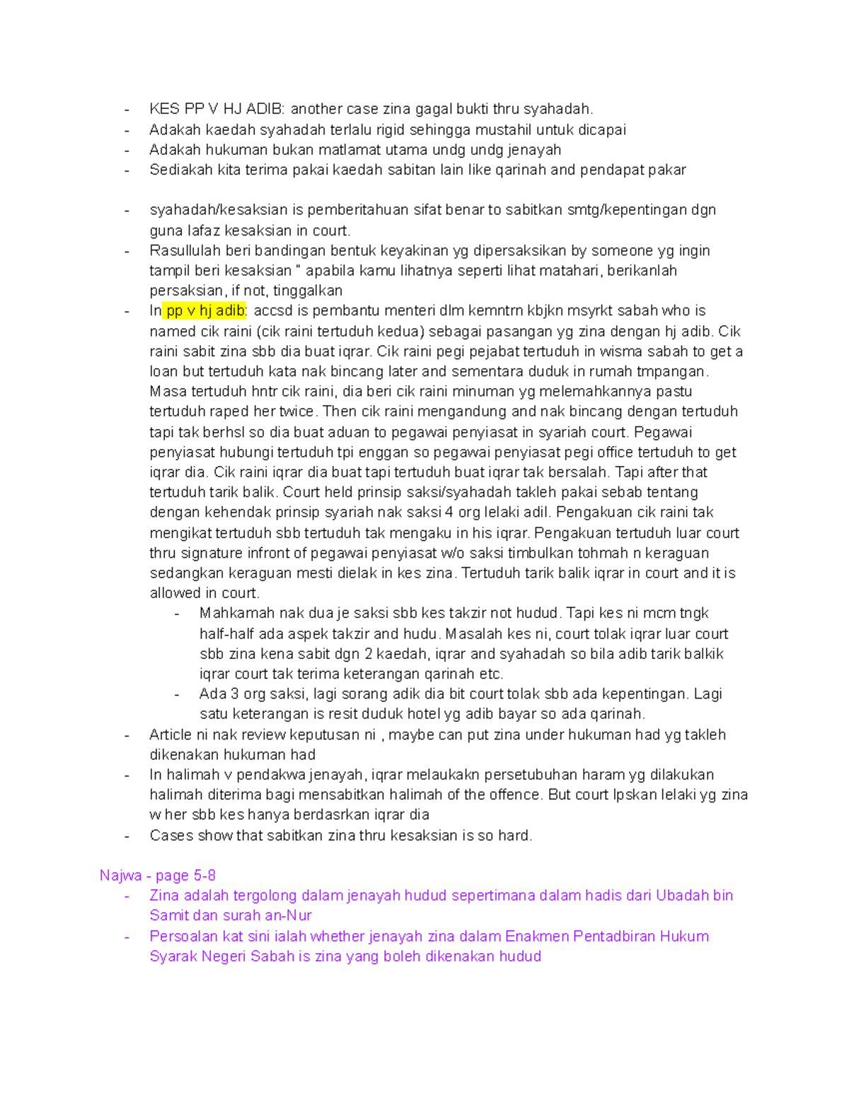 IEL TUTO W13 - KES PP V HJ ADIB: another case zina gagal bukti thru syahadah. Adakah kaedah ...