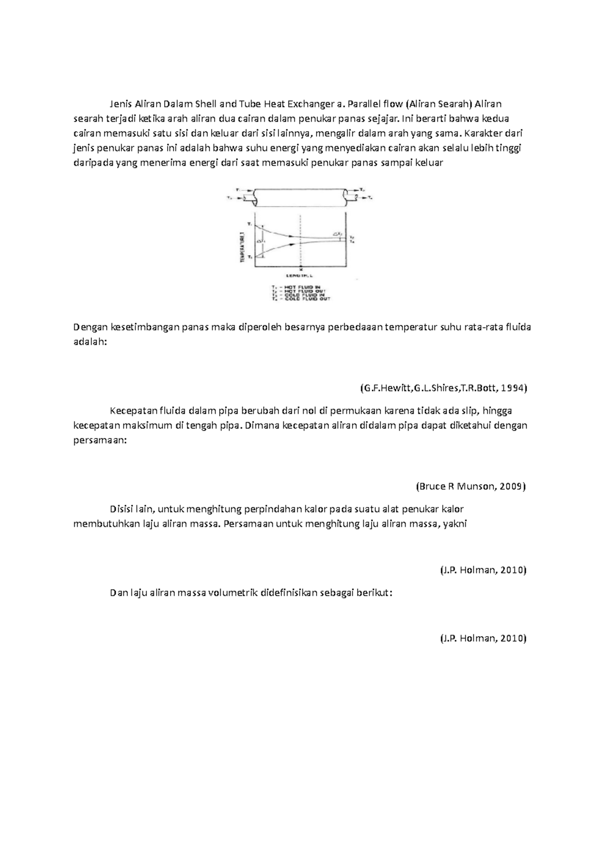 Rumus Heat exchanger - efzf - Jenis Aliran Dalam Shell and Tube Heat Exchanger a. Parallel flow ...