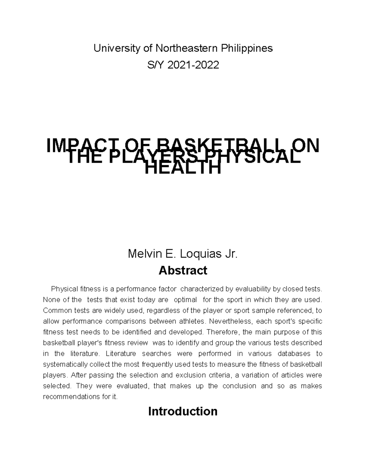 Research - University of Northeastern Philippines S/Y 2021- IMPACT OF ...