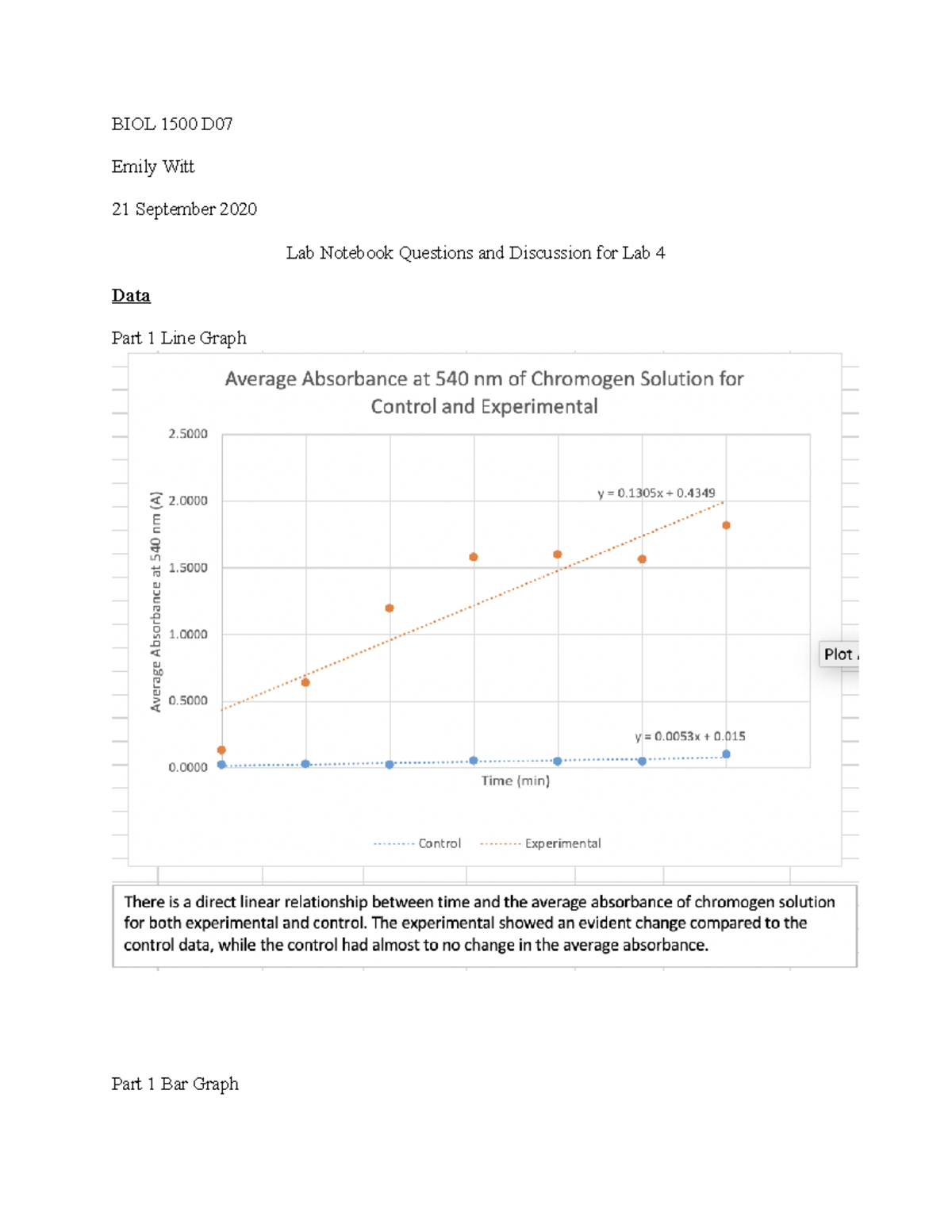 Lab Notebook Questions Lab 4 - BIOL 1500 D Emily Witt 21 September 2020 ...